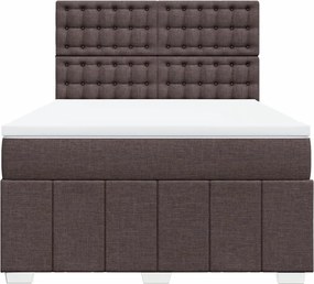 Box spring postel s matrací tmavě hnědá 140x200 cm textil 3294008