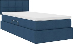 Postel s úložným prostorem a matrací Modrá 100 x 200 cm Samet 3370493