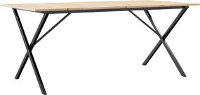 Jídelní stůl s X rámem 180 x 90 x 75 cm borové dřevo a ocel 3282700