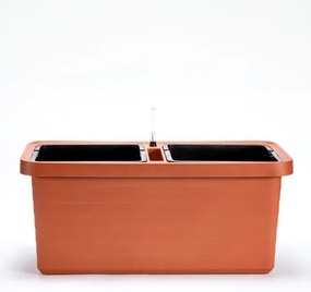 Samozavlažovací velkoobjemový truhlík Berberis DUO terakota 80 cm