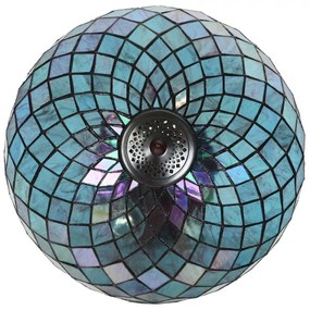 Stolní lampa Tiffany Sequin modrá v art deco stylu – 40x61 cm