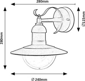 Brilagi - Venkovní nástěnné svítidlo MOLDE 1xE27/60W/230V IP44 černá