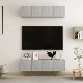 TV skříňky 4 ks betonově šedé 60 x 30 x 30 cm kompozitní dřevo 3079059