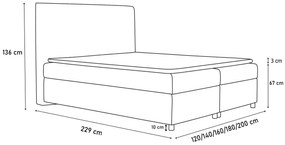 Expedo Čalouněná postel boxspring NEPTUN + topper, 200x200, madryt 120/madryt 1100