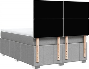 Box spring postel s matrací světle šedá 160 x 200 cm textil 3291733