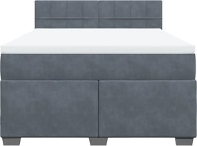 Box spring postel s matrací tmavě šedá 140x200 cm samet 3286331