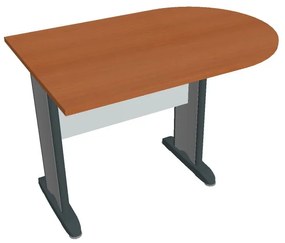 Stůl jednací oblouk 120 cm - Hobis Cross CP 1200 1 Dekor stolové desky: třešeň, Dekor lamino podnože: šedá, Barva nohou: černá