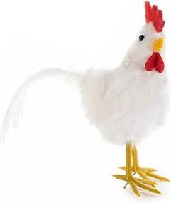 Plyšová slepička k zapíchnutí, bílá, typ 1