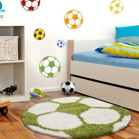 Dětský koberec Fun míč, krémový / zelený kruh