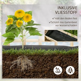 Outsunny 3-úrovňová městská zahrada s treláží - Dřevěný stojan na květináče s netkanou tkaninou pro pěstování zeleniny, květin a bylinek, 95x95x110 c…
