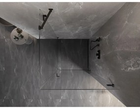 Mexen Lunar-B pravostranný výklopný sprchový kout 70 x 70 cm, čiré sklo, černá matná, 832-070-70-00-P