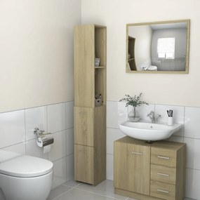 Koupelnová skříňka Stert - dřevotříska - 25 x 25 x 170 cm | dub sonoma