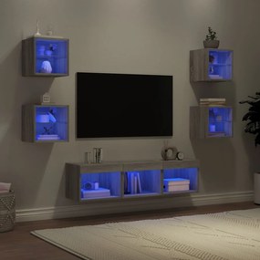 vidaXL 7dílná obývací stěna s LED osvětlením kompozitní dřevo [3216583] Barva: dub sonoma