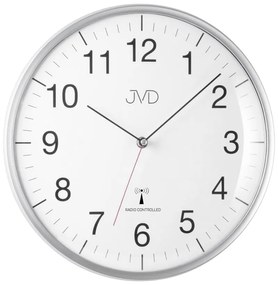 JVD Nástěnné rádiem řízene hodiny -stříbrné RH16.1