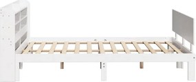 Rám postele s čelem bílý 150x200 cm masivní borovice 3306830