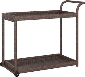 Barový vozík hnědý 100 x 45 x 83 cm polyratan 316665
