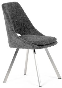 Jídelní židle, šedá, látka bouclé, DCL-W1174 GREY2