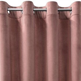 ZATEMŇOVACÍ ZÁVĚS NA KROUŽCÍCH ROSA 140X250 CM TMAVĚŘŮŽOVÁ