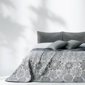 Oboustranný přehoz z mikrovlákna DecoKing Brigha bílo-šedý