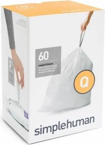 Stahovací sáčky na odpadky 50-65 l, typ Q - 60 ks, bílá