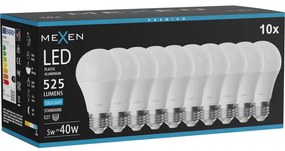 Mexen Nova 10x LED žárovka E27, A60, 5W, Studená - 6500K, 525 lm - L100-E27-0565-01x10