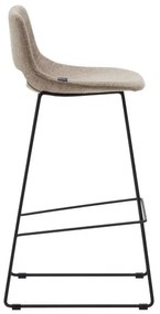 Hnědá látková barová židle Kave Home Zahara 76 cm
