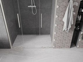 Mexen Velar L Duo, posuvné sprchové dveře do otvoru 160 cm, 8mm čiré sklo, broušená ocel, 871-160-003-02-97