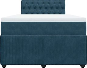 Box spring postel s matrací modrá 120 x 200 cm samet 3290020