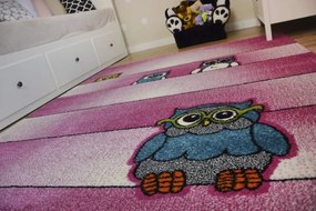 Dětský koberec Kids Sovy růžový C412