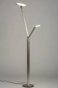 Stojací designová lampa Asymetrico Gene Silver