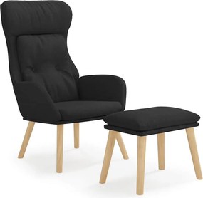 Relaxační křeslo s podnožkou černé textil 3097756