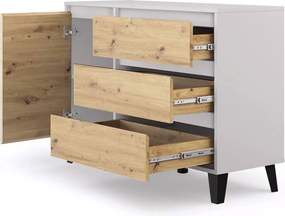 Komoda Borg 1d3s kašmír / dub artisan