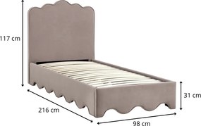 Jednolůžková čalouněná postel Orso 90x200 béžová