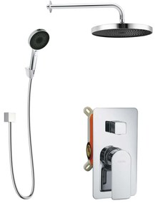 kielle Vega - Sprchový set s baterií pod omítku, pro 2 spotřebiče, s příslušenstvím EcoSpare a tělesem, chrom 20618SP40