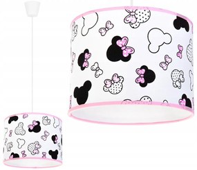 Dětské závěsné svítidlo Minnie, 1x textilní stínítko se vzorem