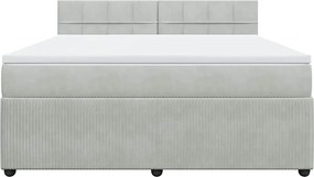 Box spring postel s matrací světle šedá 180x200 cm samet 3287806