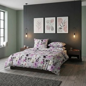 Kvalitex Saténové povlečení Ibišek fialový 1x 140/200, 1x 70/90cm