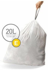 Stahovací sáčky na odpadky 20 l, typ E - 20 ks, bílá