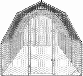 Výběh pro slepice se střechou 2,5x8x2,25 m pozinkovaná ocel 3328528