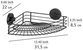 WENKO 24735100-Polička VACUUM-LOC RUND SCHW 35x22,5 cm černá