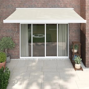 vidaXL Kazetová markýza na ruční ovládání 350 cm [3052671] Barva: Krémová (bílý rám)