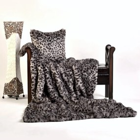 LINDART přehoz na postel GREY LEOPARD 140 x 200 cm