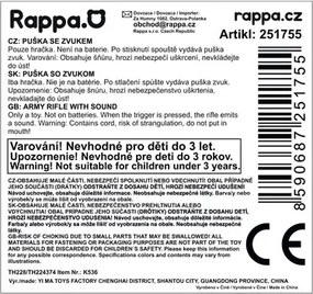 RAPPA Puška kovbojská se zvukem 71 cm / Dětská zbraň / Bez baterií