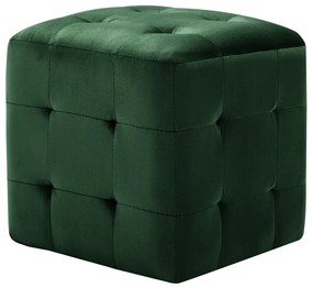 Taburety 2 ks zelené 30 x 30 x 30 cm sametová látka 278387