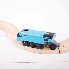 Bigjigs Rail Elektrická lokomotiva Mallard modrá / od 3 let