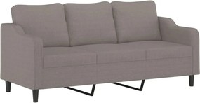 3místná pohovka s podnožkou taupe 180 cm textil 3201142