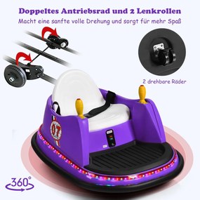 Costway 6 V dětská nárazníková auto elektrická vozidla se světly a hudbou