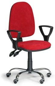 Euroseat Kancelářská židle TORINO s područkami, asynchronní mechanika, červená