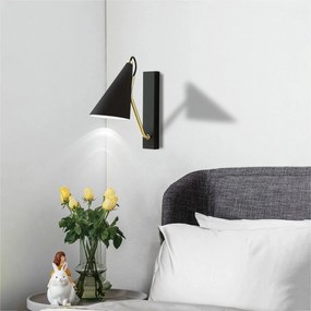 Toolight, nástěnné svítidlo 1xE27 APP1142-1W, černá-zlatá, OSW-14008