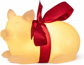 LED svíčka z pravého vosku na baterky, prasátko, bílé, 4 × 12 cm, CR2032